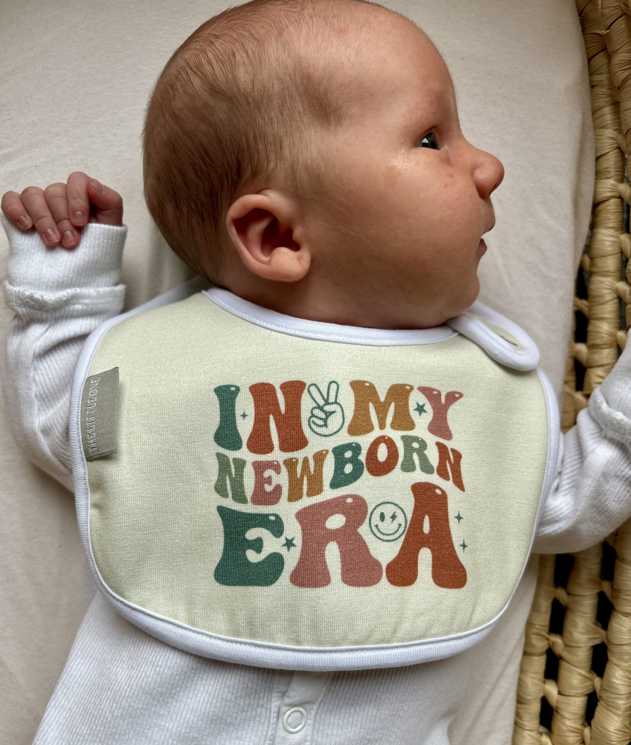 Round Bib | In My Newborn Era - Cream - The Little One